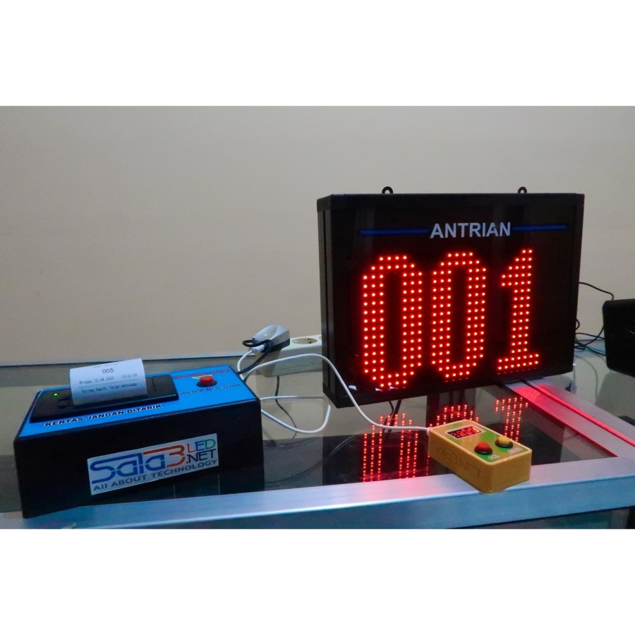 Mesin Antrian Wireless dengan panggilan suara manusia dan display LED ...