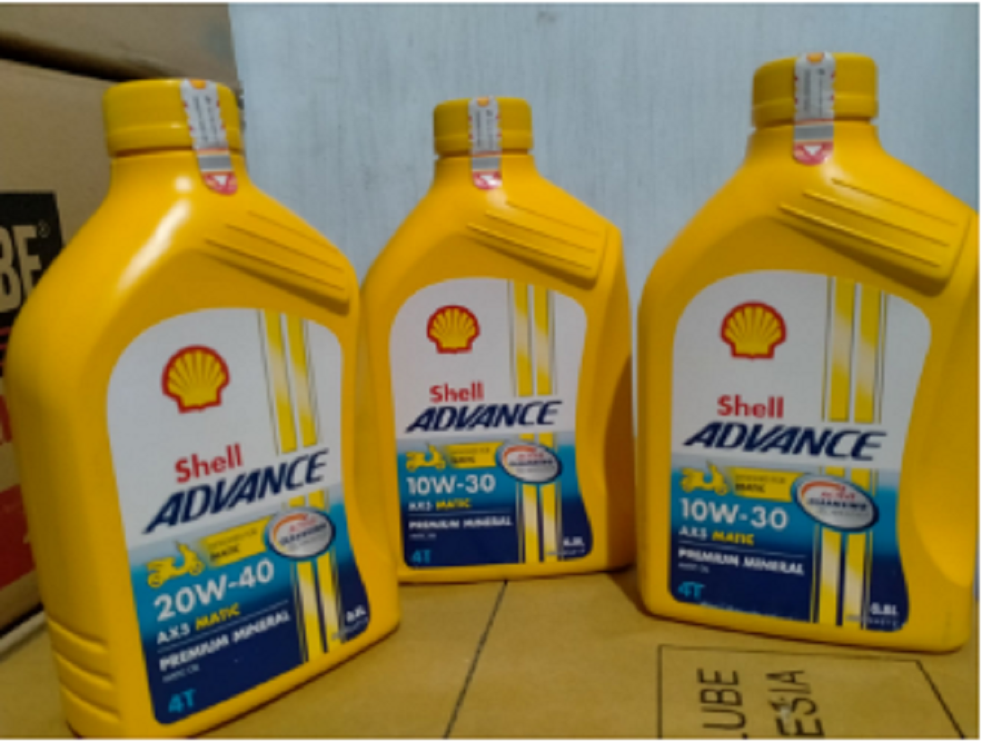 3 PCS OLI MESIN SHELL ADVANCE 10W-30 AX5 MATIC 0.8 LITER ORIGINAL ...