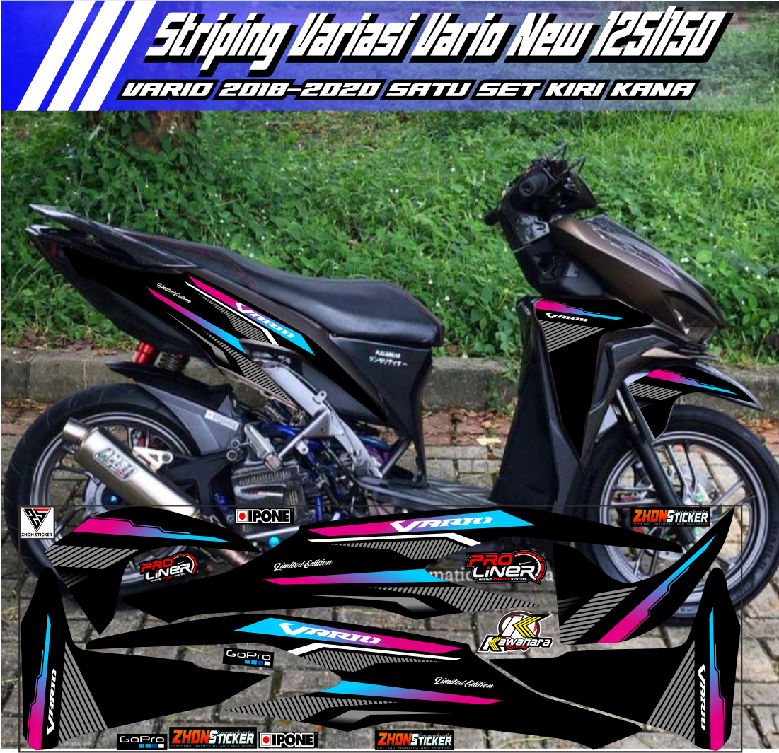 sticker honda vario new 125-150 variasi striping list-simple elegan ...