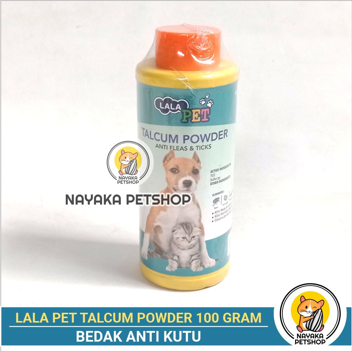 Lala Pet Talcum Powder 100 gr Bedak Kutu Kucing Hamster Anti Tick Flea ...