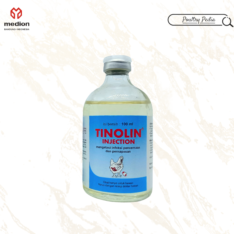TINOLIN INJEKSI 100 ml Medion obat infeksi unggas sapi babi kambing ...