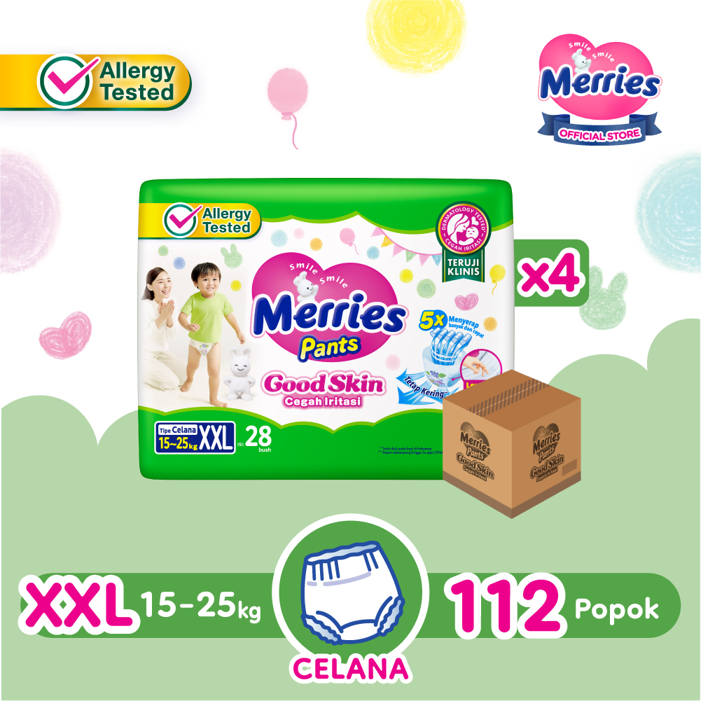 Merries Good Skin Pants Popok Perlangkapan Bayi XXL (15-25kg) Isi 28 x ...
