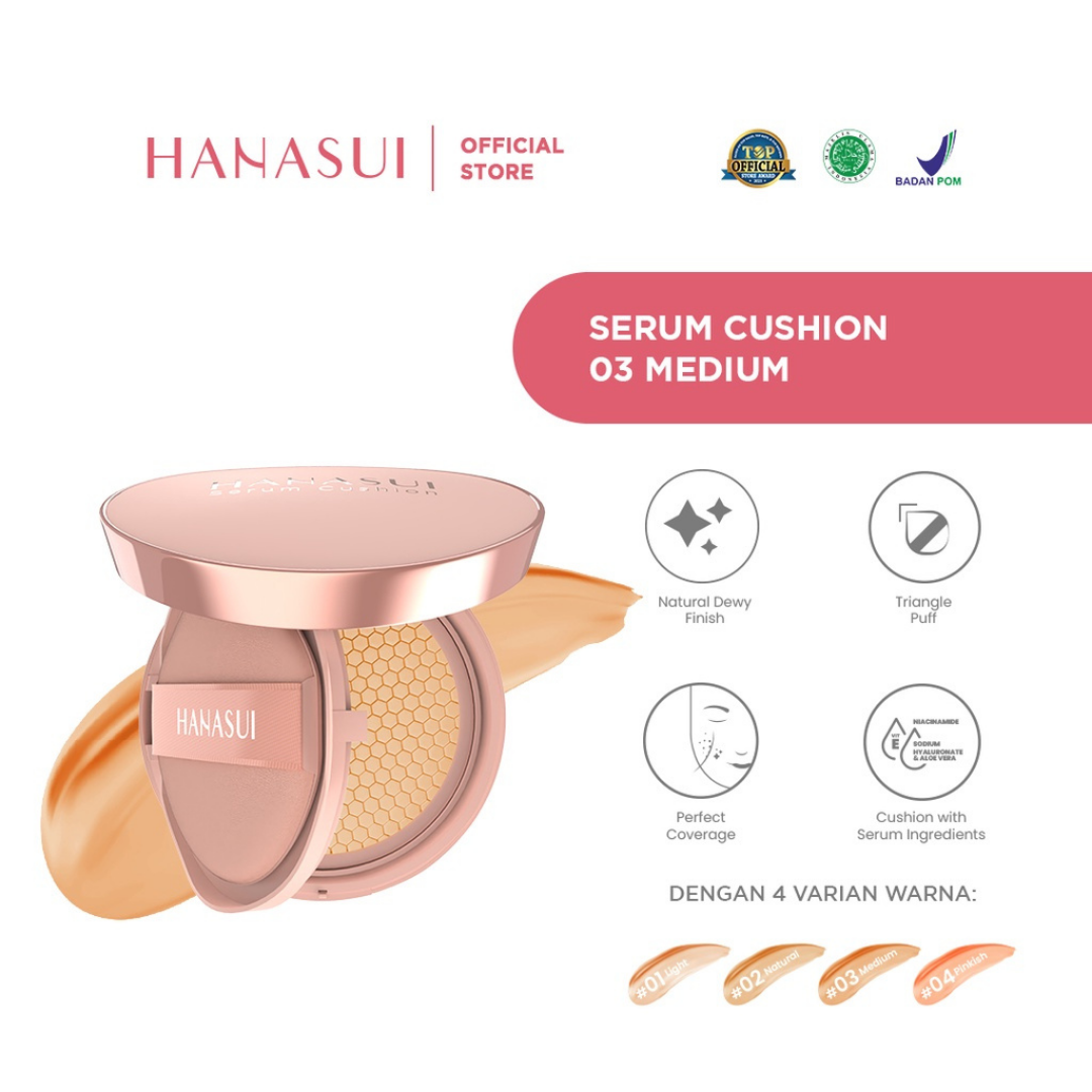 Hanasui Serum Cushion 04 Pinkish / Dengan tekstur ringan dan menutu ...