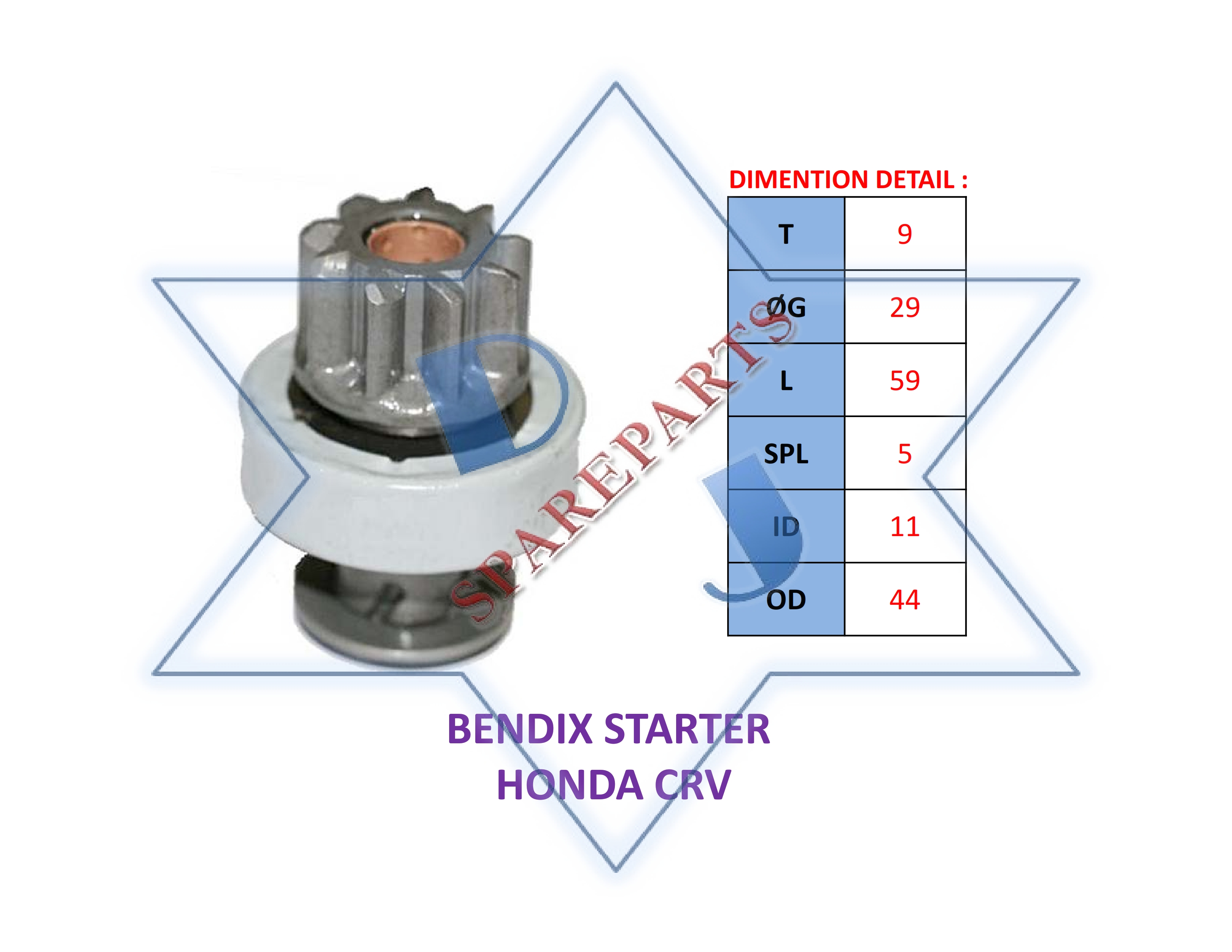BENDIX STARTER HONDA CRV | Lazada Indonesia
