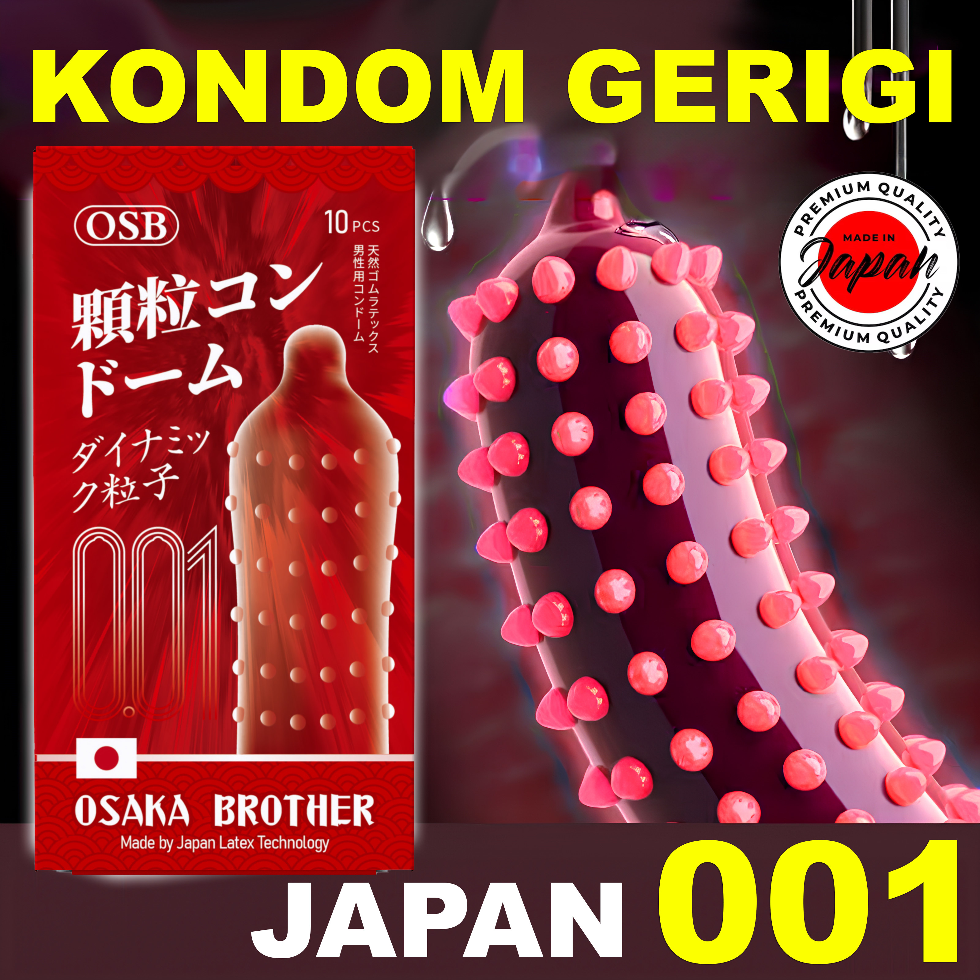 Kondom Japan Osaka Brother BLACK Gerigi TEBAL 001 - BONUS PELUMAS ...
