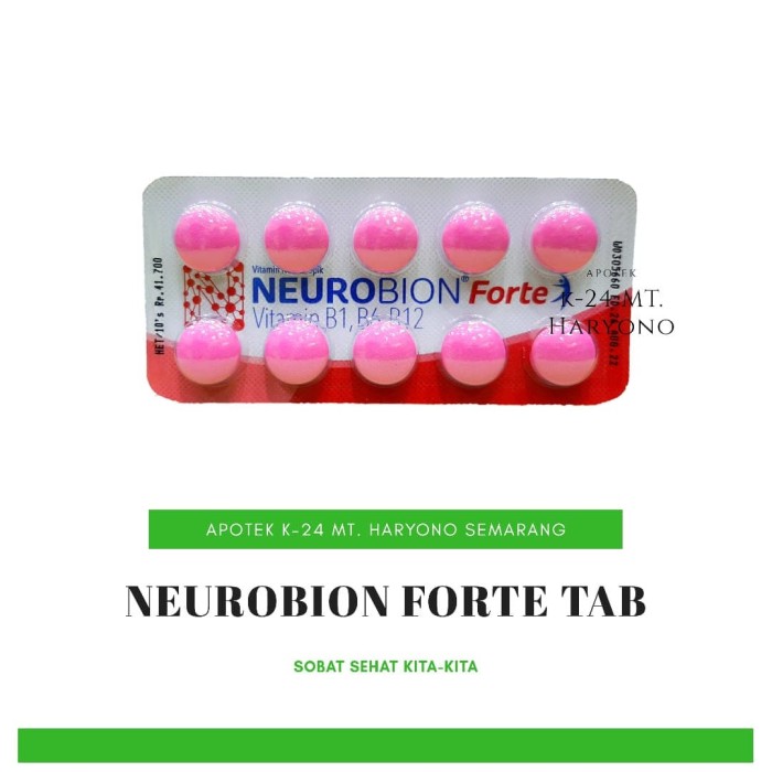 Neurobion Forte Pink Isi 10 Tablet - Vitamin Neurotropik B1 B6 B12 ...