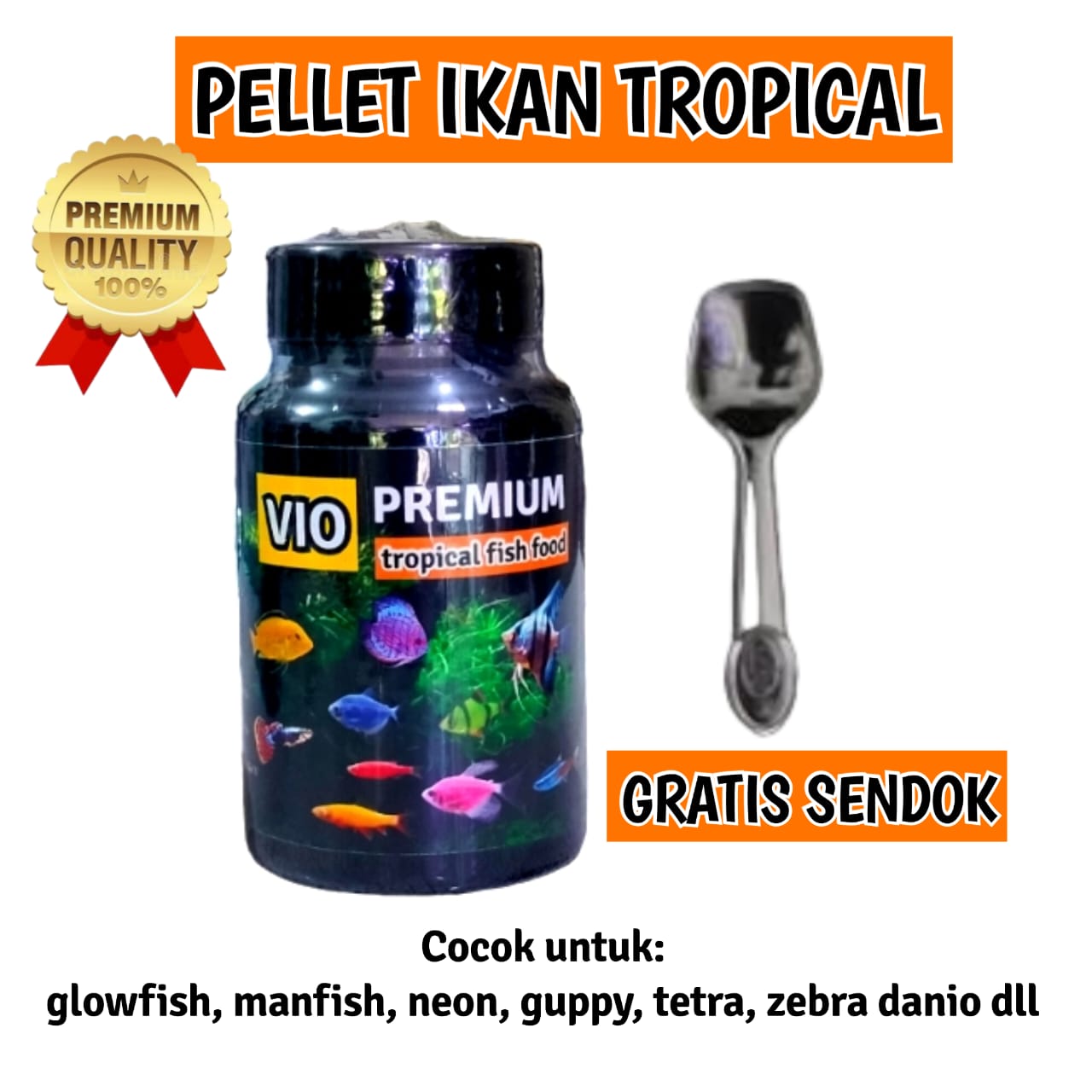 pakan pelet ikan hias glow fish neon guppy manfish VIO PREMIUM | Lazada ...