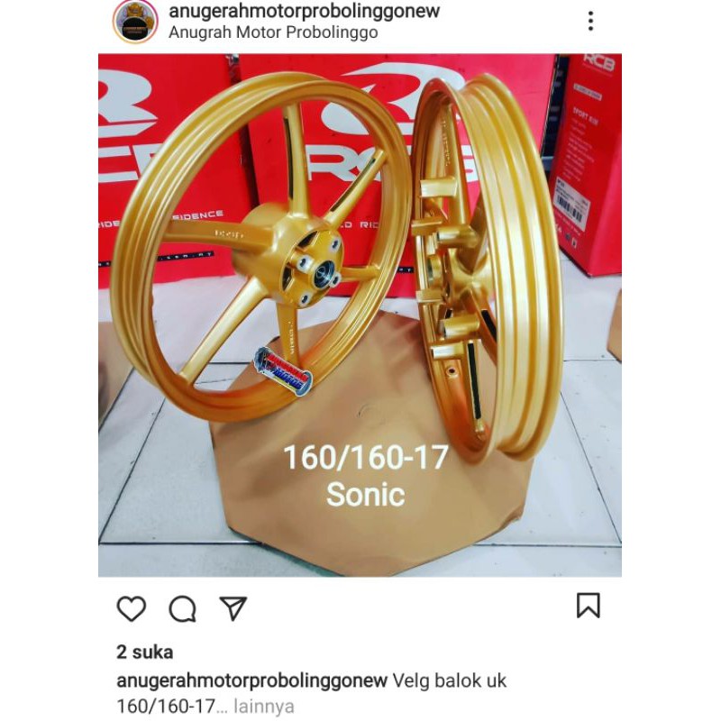 Velg Racing RCB Sonic 150 160 - 160 x 17 Gold series - Velk Peleg ...