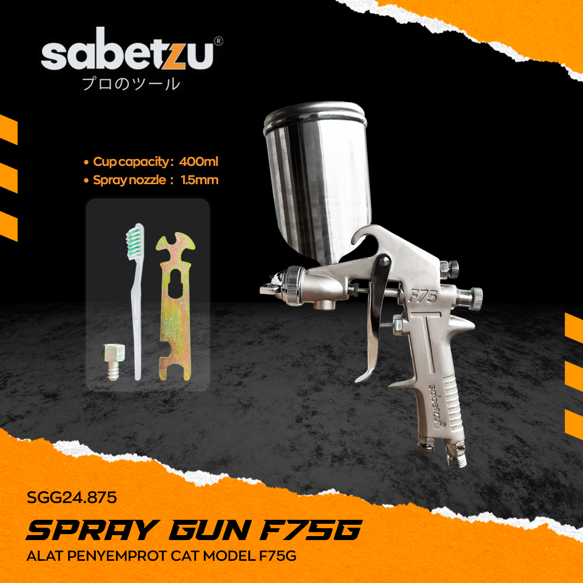 Spray Gun F75G Tabung Atas 400ml Alat Semprot Cat Mobil Tabung Atas ...