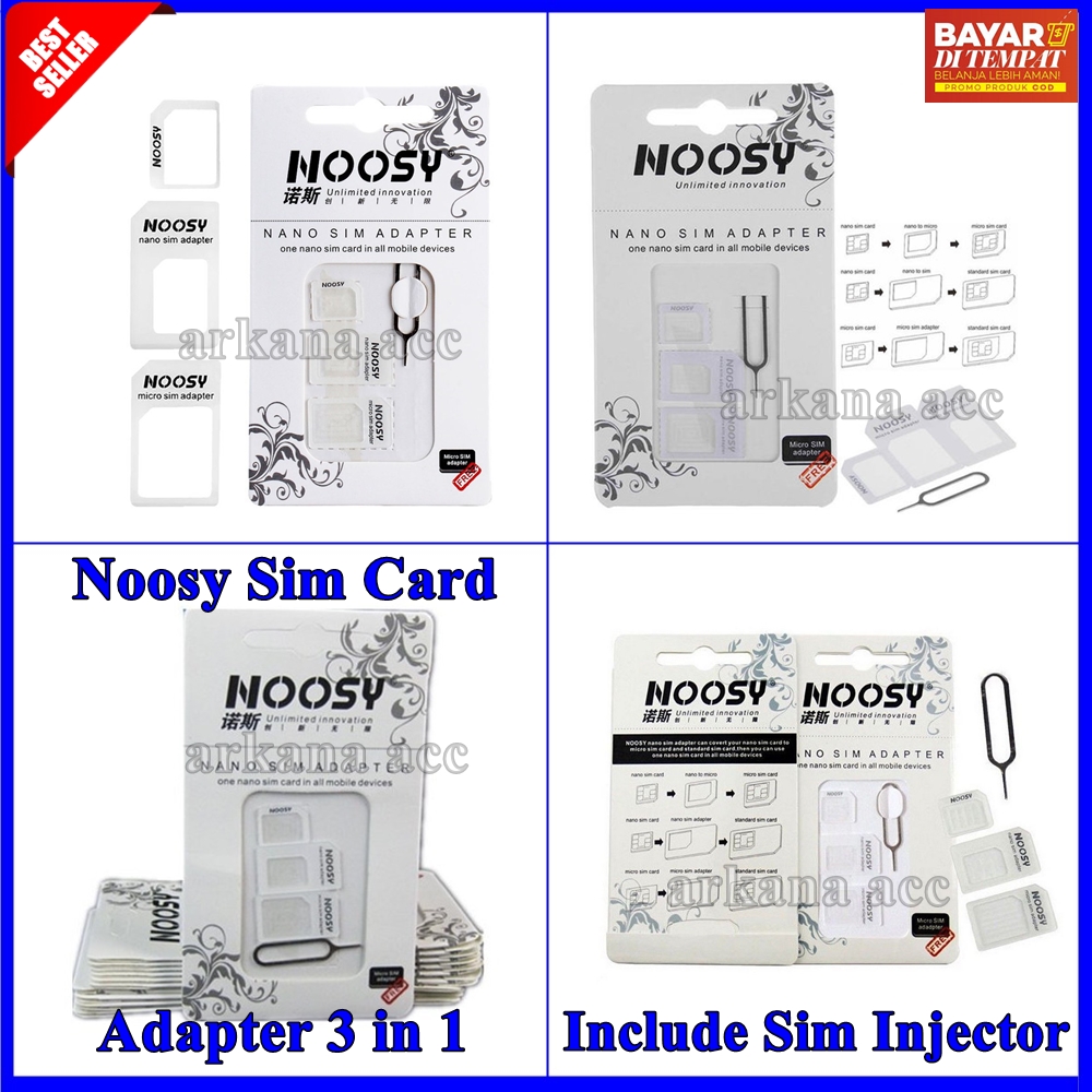 Noosy Sim Card Adapter 3 in 1 Include Sim Injector [ arkanaacc ...