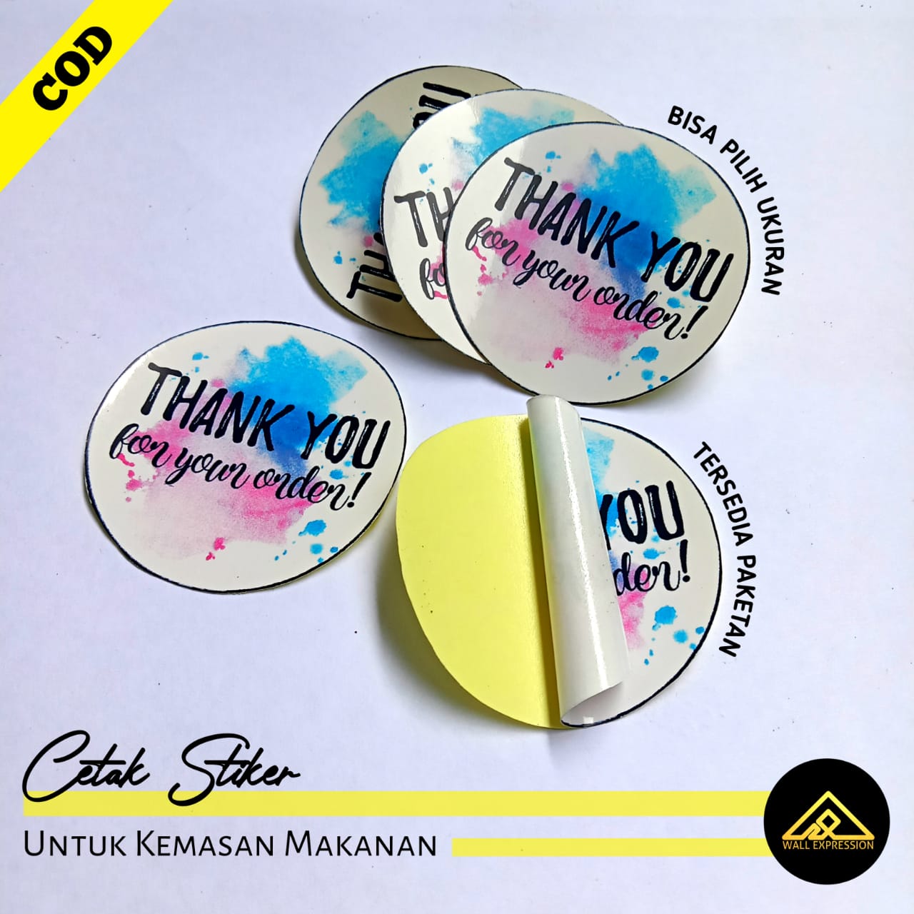 Stiker label ucapan terima kasih untuk kemasan makanan atau souvenir ...