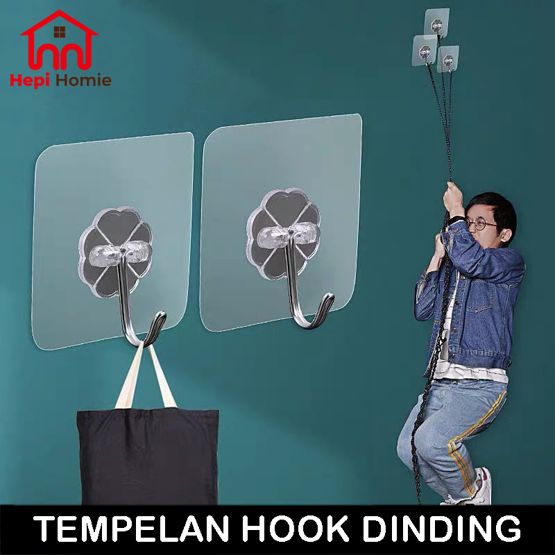 [HH] GANTUNGAN TEMPEL HOOK AJAIB / TEMPELAN DINDING KAIT TEMBOK PINTU ...