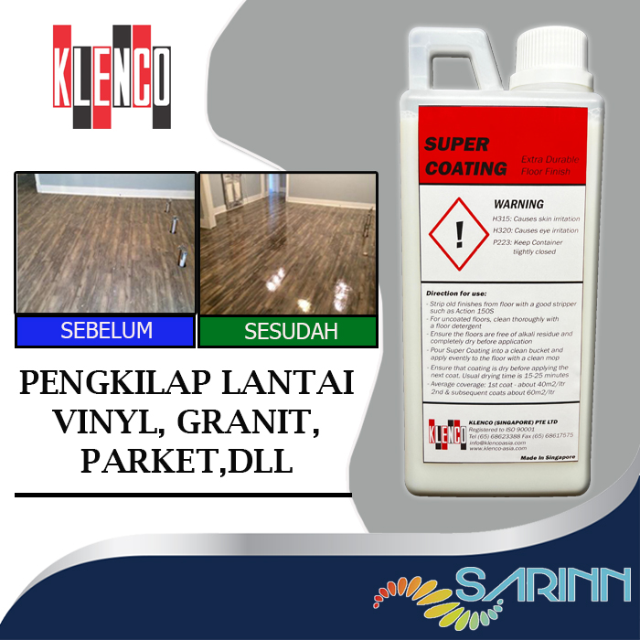 Klenco Super Coating Pengkilap Lantai Vinyl Vinil SPC keramik granit ...