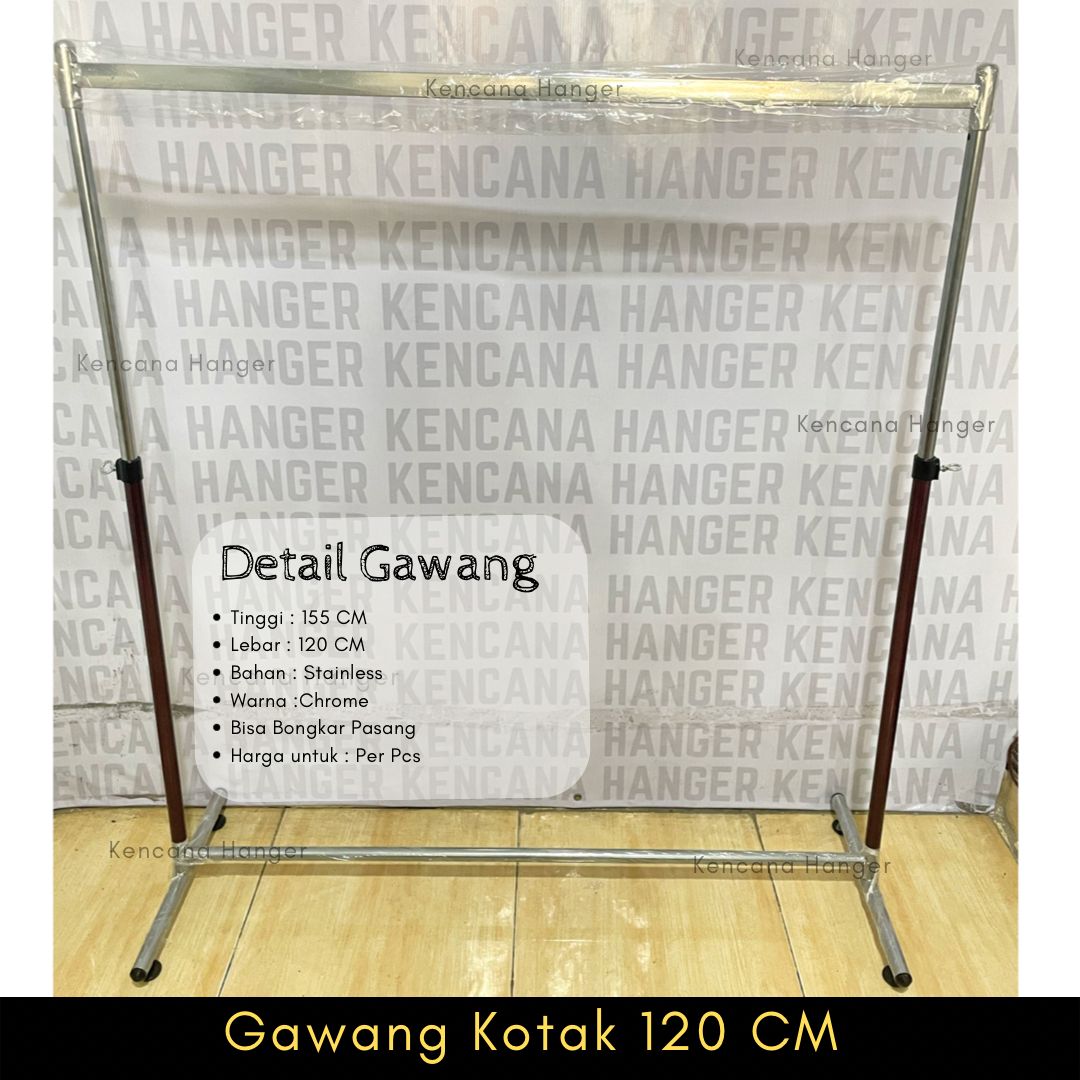 Gawang Pipa Kotak 1.2 METER Gantungan Baju Model Gawangan (120cm) Model ...