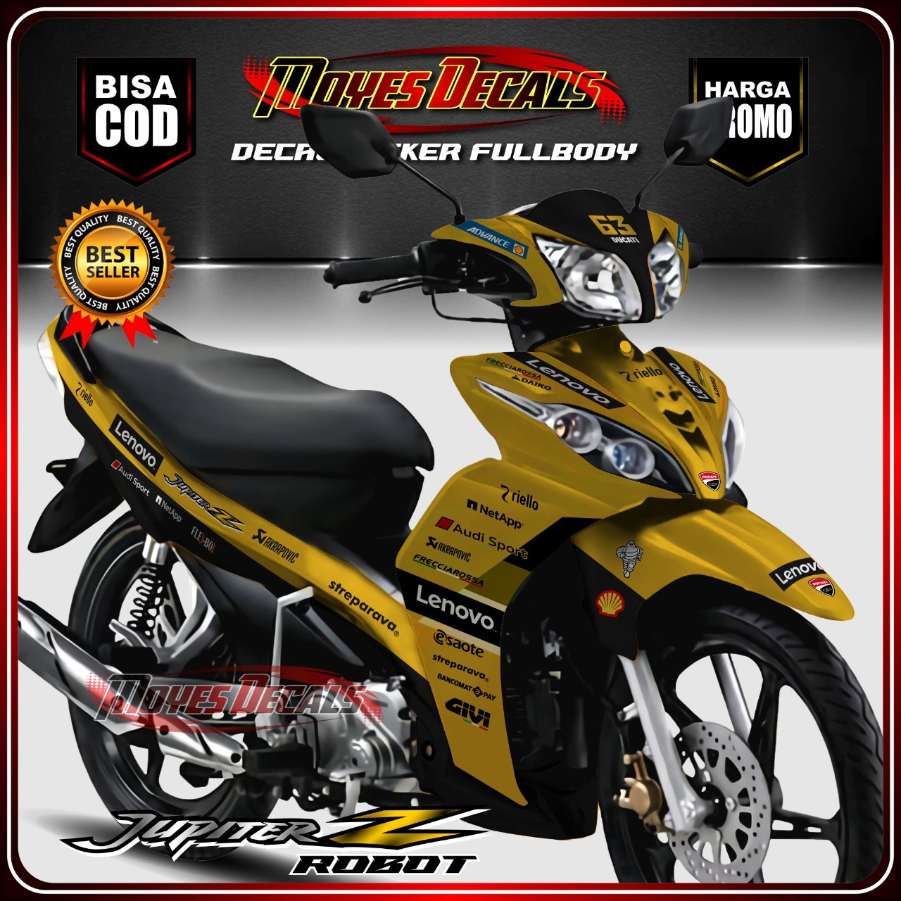 BISA COD / BAYAR DI TEMPAT. Decal Jupiter Z Robot Lenovo Motogp - Decal ...