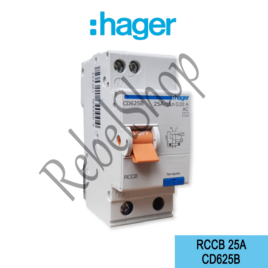 Hager RCCB / ELCB 2P 25A Type CD625B - Sensitivy 30mA AC | Lazada Indonesia