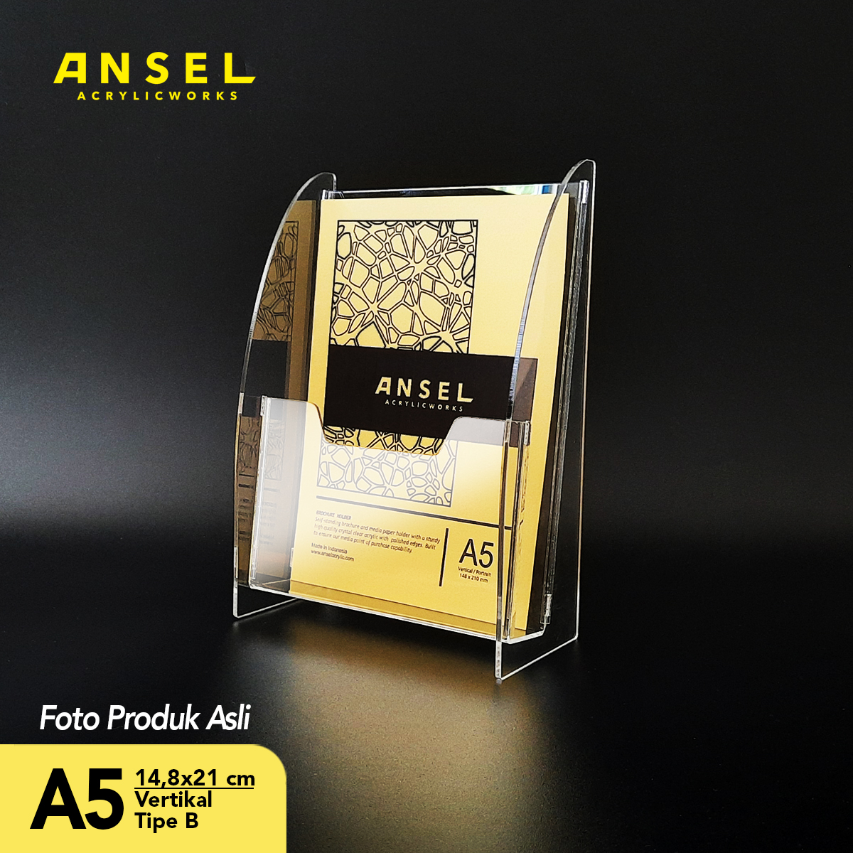 ANSEL Tempat Brosur Akrilik / Acrylic Flyer Stand Holder - A5 -Tipe B ...