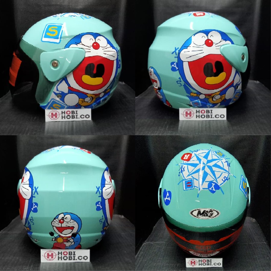 HELM EVOLUTION MOTIF DORAEMON TOSCA HALF FACE MODEL GM EVO SNI | Lazada ...