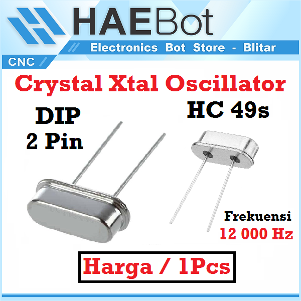 [HAEBOT] Crystal 12 Mhz 12000 Hz Quartz Xtal Oscillator Frekuensi 12mhz ...