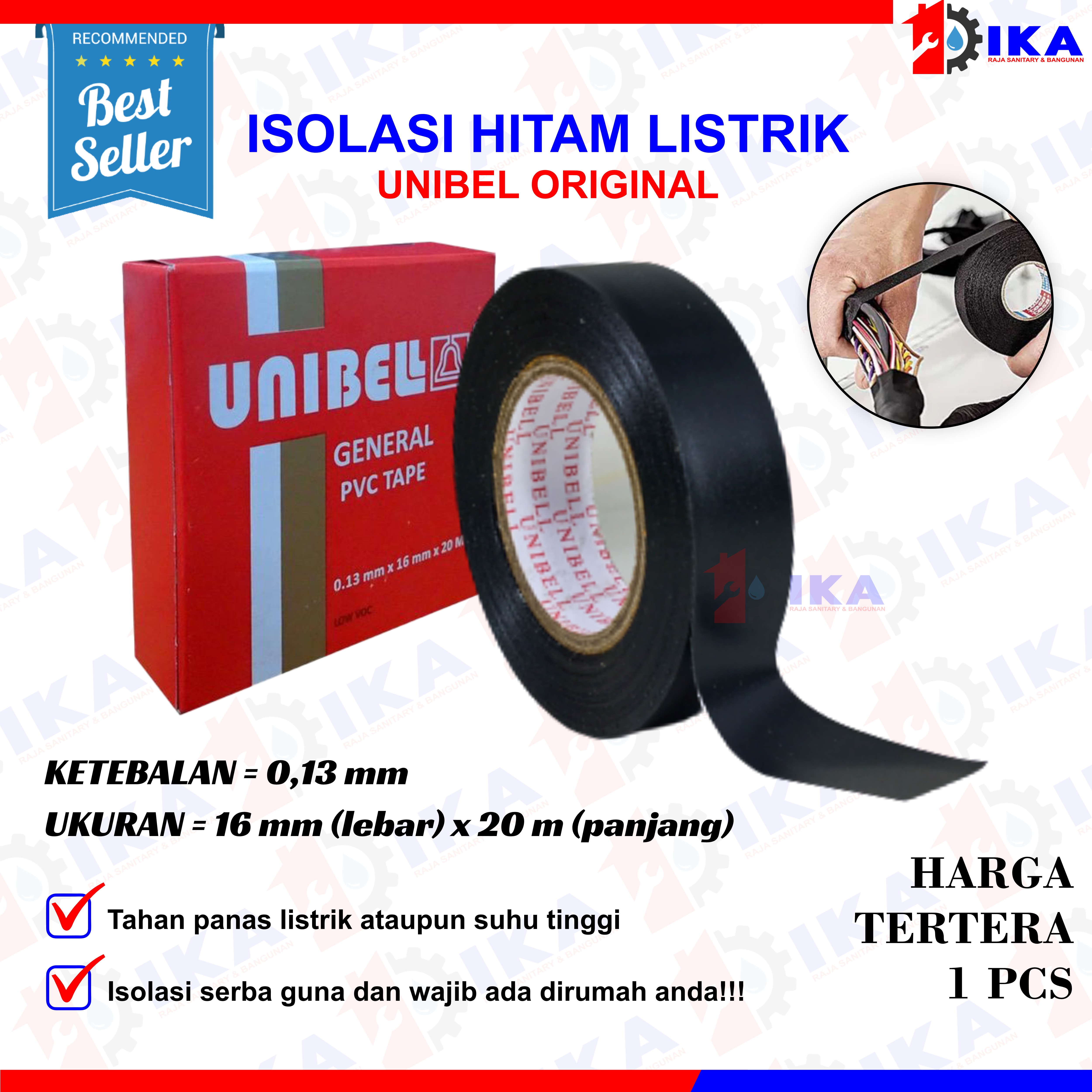 Promo Isolasi Listrik Unibel KECIL / Unibell Hitam Kecil | Lazada Indonesia