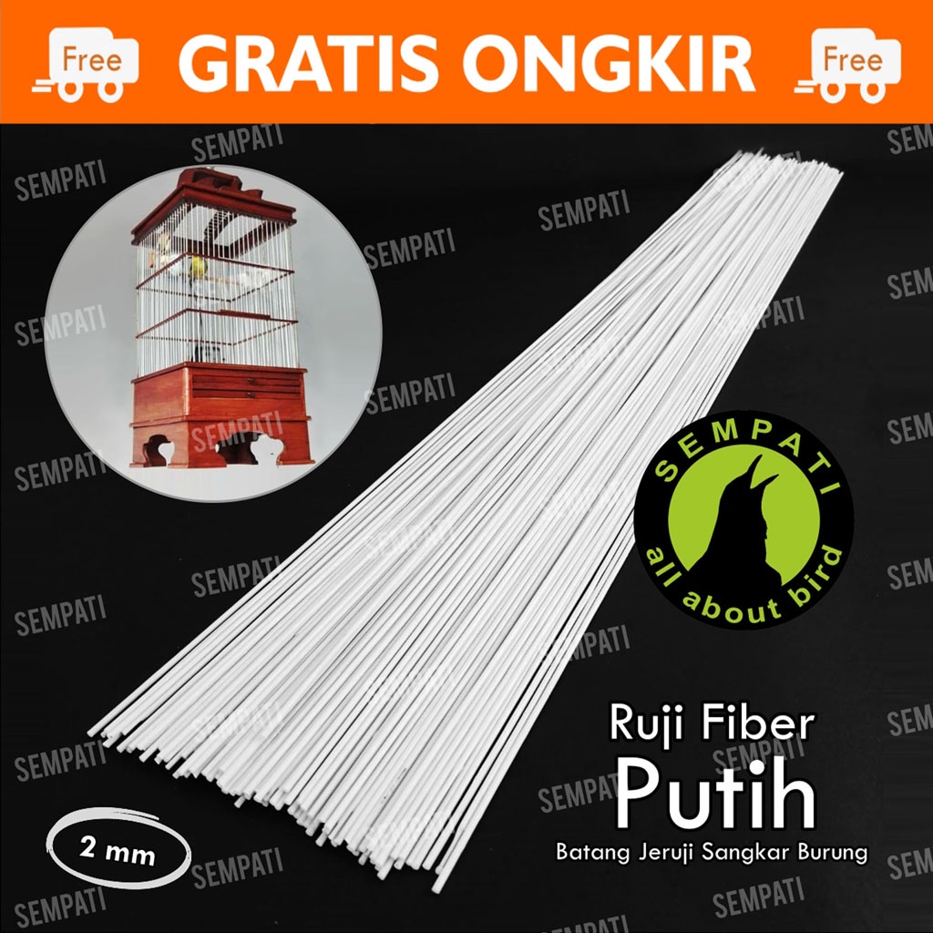 RUJI JERUJI FIBER STIK 60 CM RUJI/JERUJI FIBER 2 MILI PUTIH SUSU UNTUK ...
