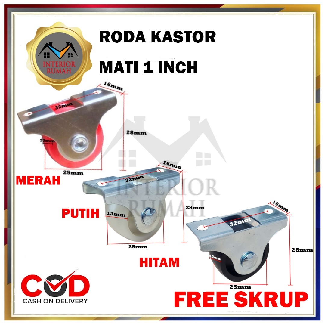 Roda Kastor 1 inch MATI dan HIDUP / Roda PVC Kastor / Roda Etalase ...