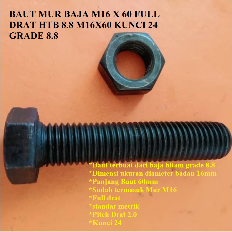 BAUT M16 BAJA / BAUT BAJA M16 KUNCI 24 / BAUT MUR BAJA M16 X 60 FULL ... BAUT M16 BAJA / BAUT BAJA M16 KUNCI 24 / BAUT MUR BAJA M16 X 60 FULL ...
