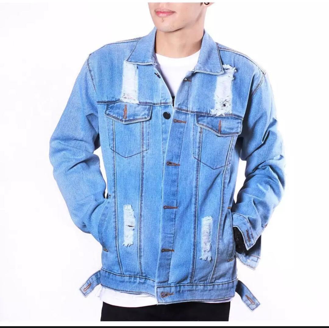 Jaket denim Sobek Kobain Full Premium Distro - Jeans Robek - Jaket ...
