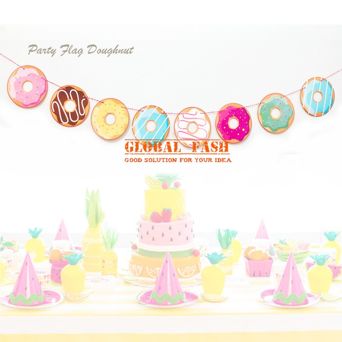 bunting flag donat / banner makanan / banner food / banner donnut ...