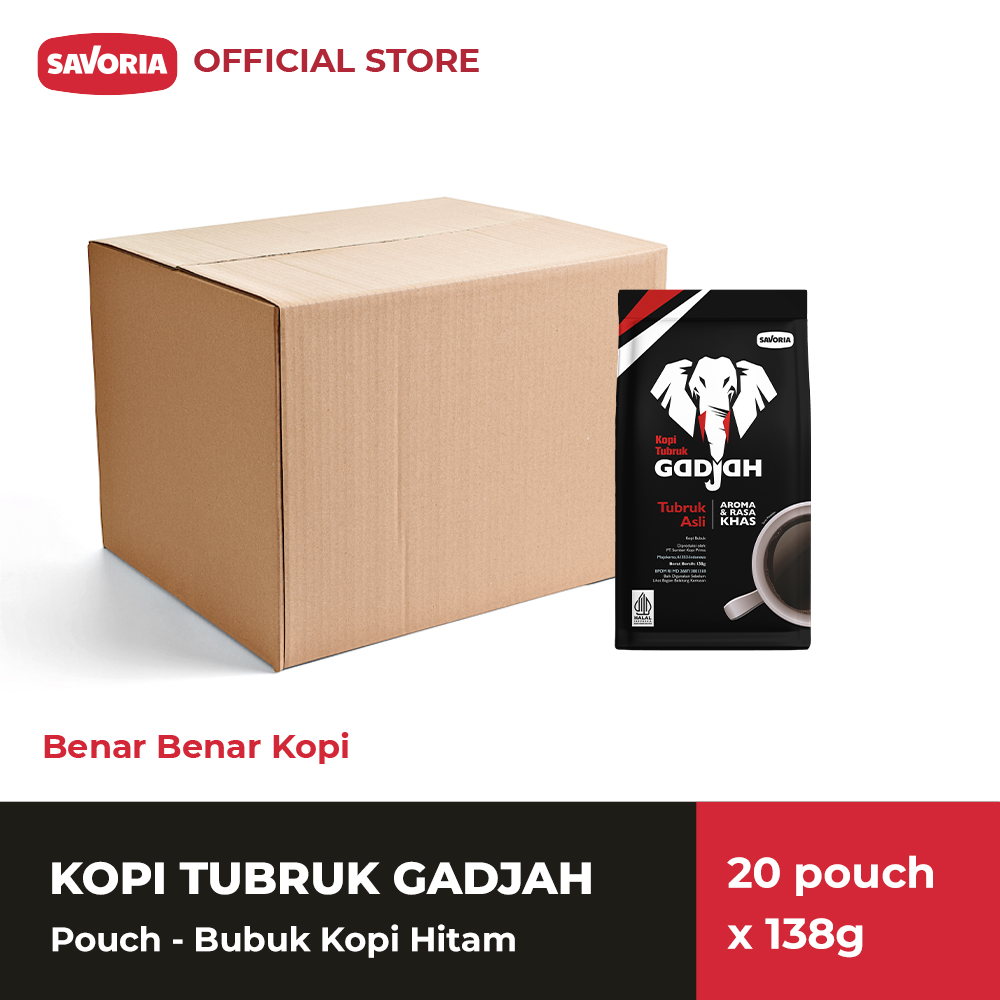 Kopi Tubruk Gadjah Asli Pouch 1 Karton - Bubuk Kopi Hitam 20 x 138g | Lazada Indonesia