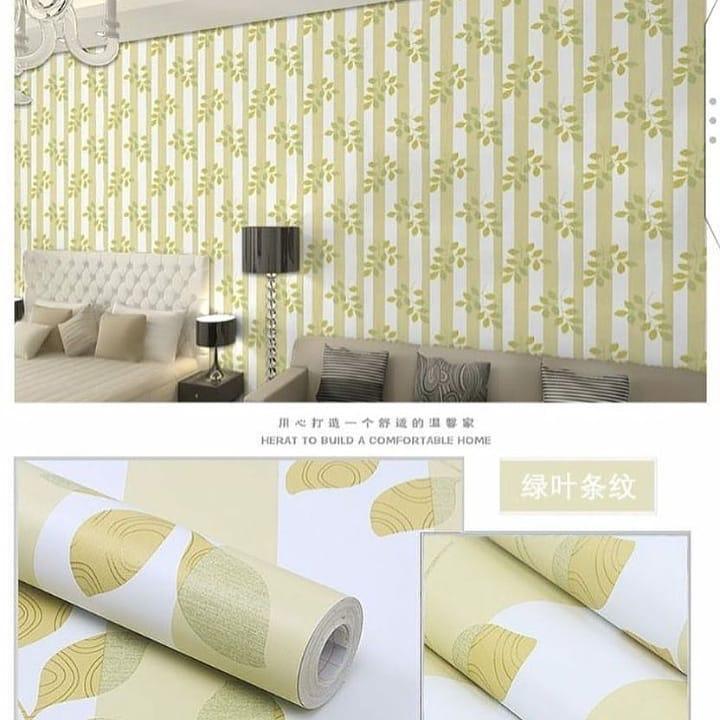 garis daun hijau - Keyla wallpaper - wallsticker dinding - wallpaper ...