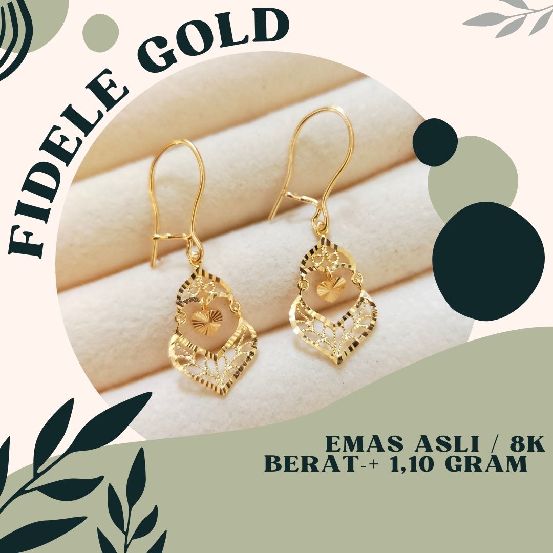 Anting Love wayang emas UBS 375 emas muda | Lazada Indonesia