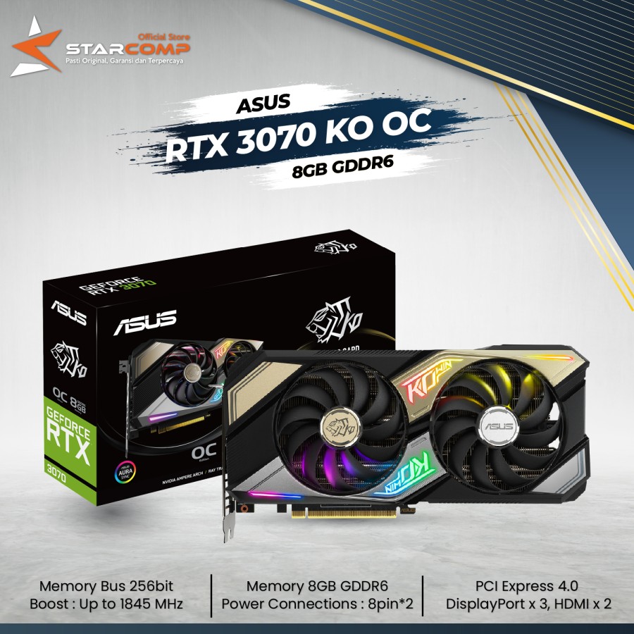 ASUS NVIDIA GEFORCE RTX 3070 KO Gaming OC 8GB GDDR6 RTX3070 | Lazada ...