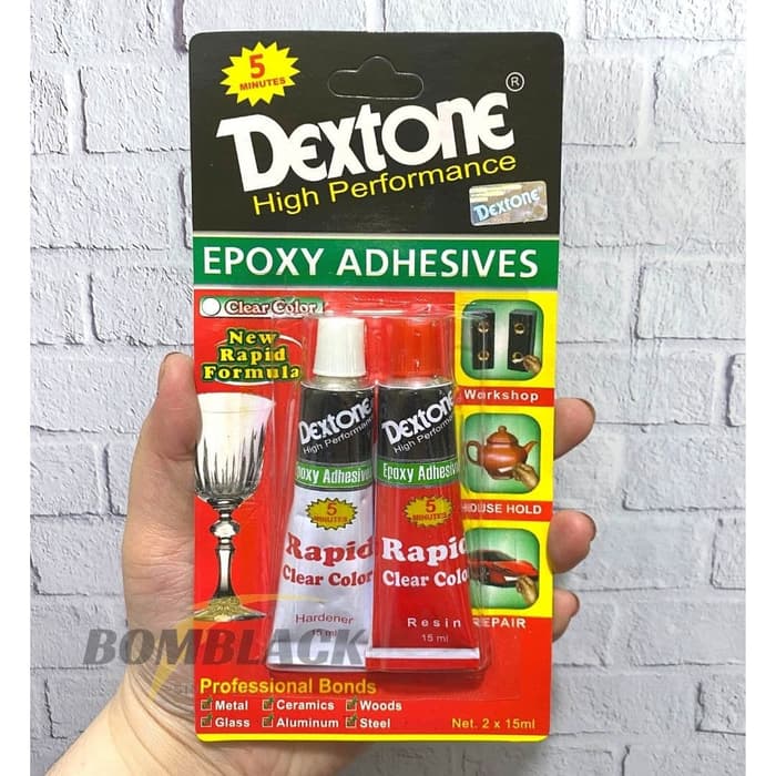 BIS COD PROMO LEM DEXTONE RAPID EPOXY CLEAR 5 Menit Lem Besi Kayu Beton ...