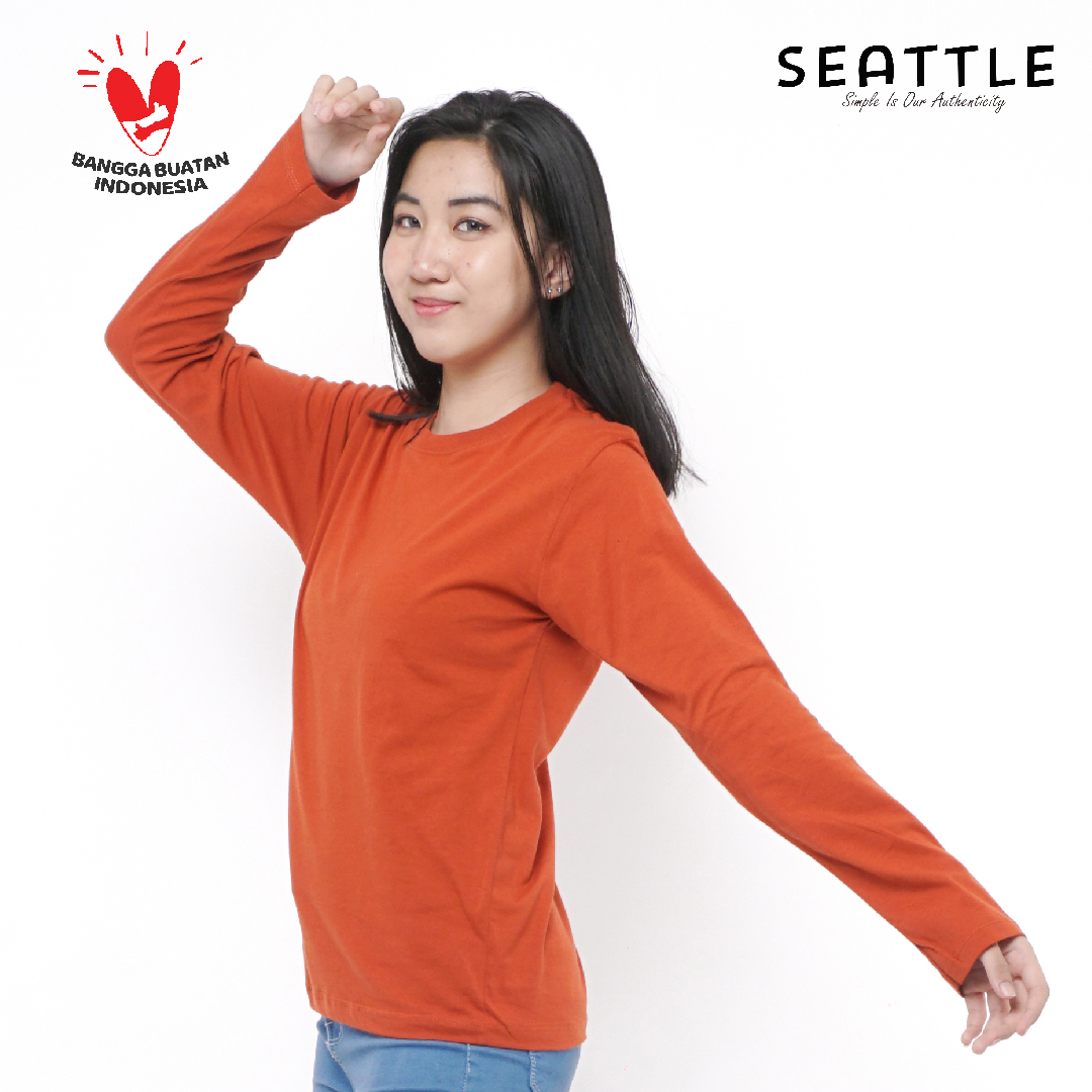 Kaos Polos Lengan Panjang Long Sleeve Premium Soft Cotton 30s Merah ...