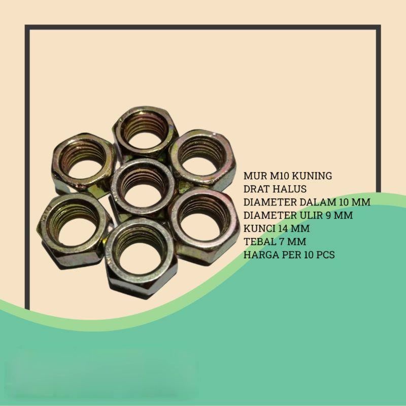 MUR M10 MUR 10MM KUNING DRAT HALUS KUNCI 14 ISI 10 PCS | Lazada Indonesia