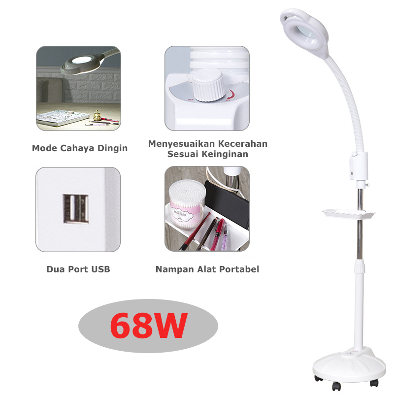 Lampu LED yang fleksibel tidak memiliki bayangan, kaca pembesar, cocok untuk klinik kecantikan ...