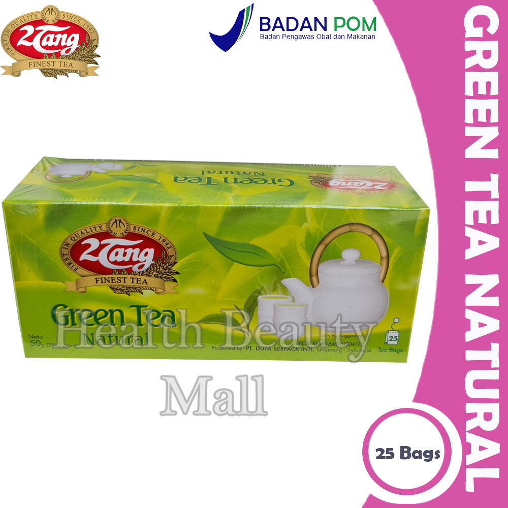 Teh 2Tang Green Tea Natural Box = 25 Pcs - 2 Tang Teh Hijau Alami Celup ...
