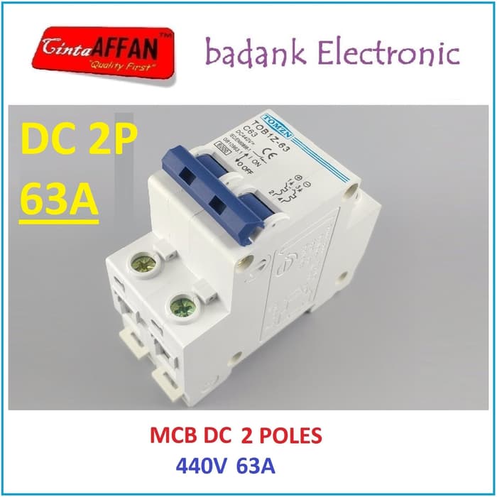 MCB DC C63 63A 440V 2P Circuit Breaker Solar PV Panel Surya PLTS ...