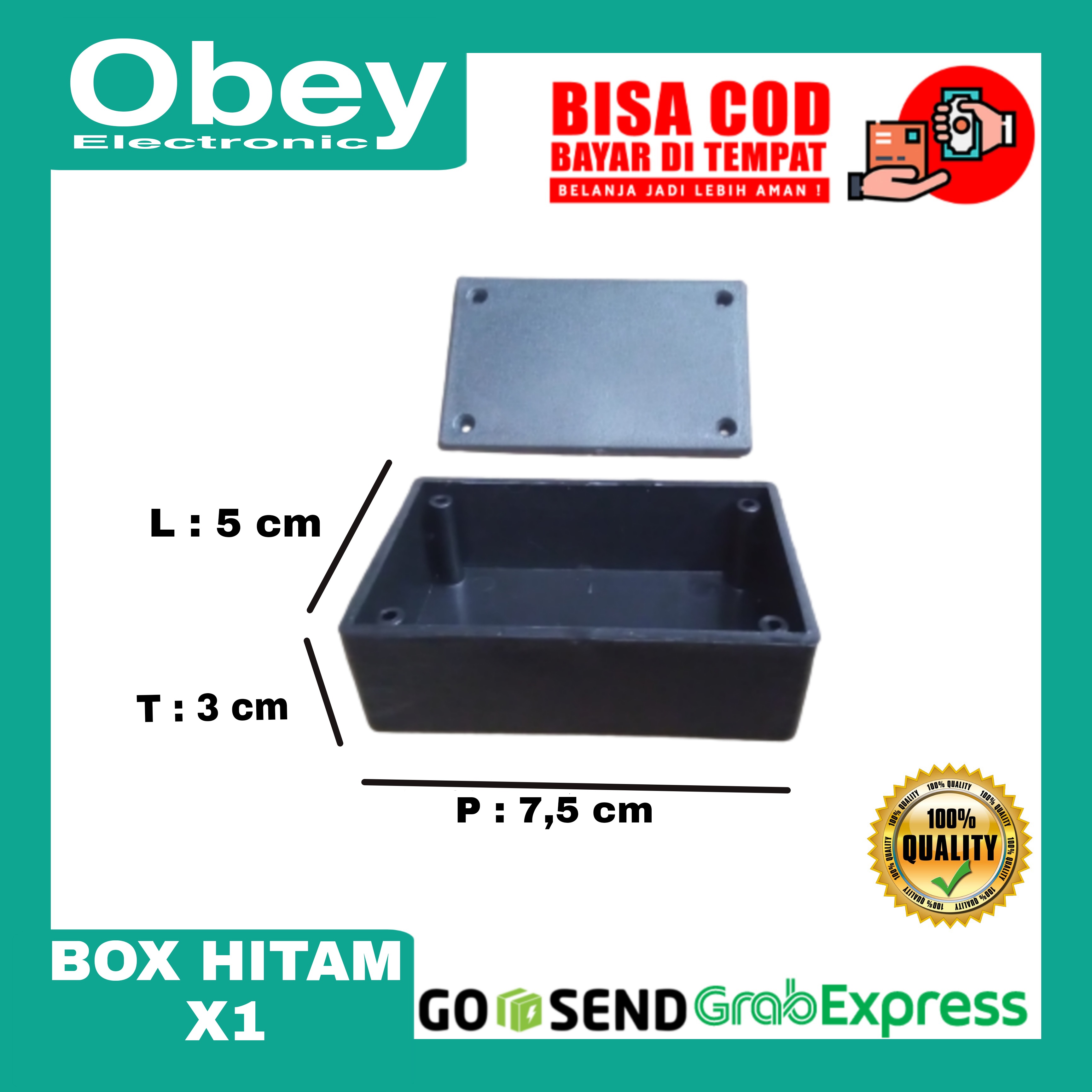 BOX HITAM X1 UK 7,5Cm X 5Cm | Lazada Indonesia