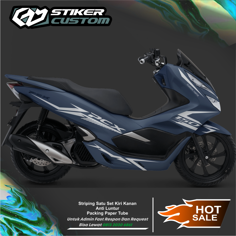 Cutting PCX Biru Navy Sticker Striping variasi List Honda PCX ...
