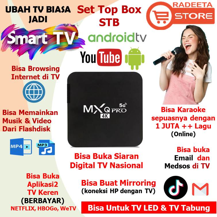 SET TOP BOX STB ANDROID - MXq Pro MENGUBAH TV BIASA JADI SMART TV - BISA BUKA Berbagai Aplikasi ...