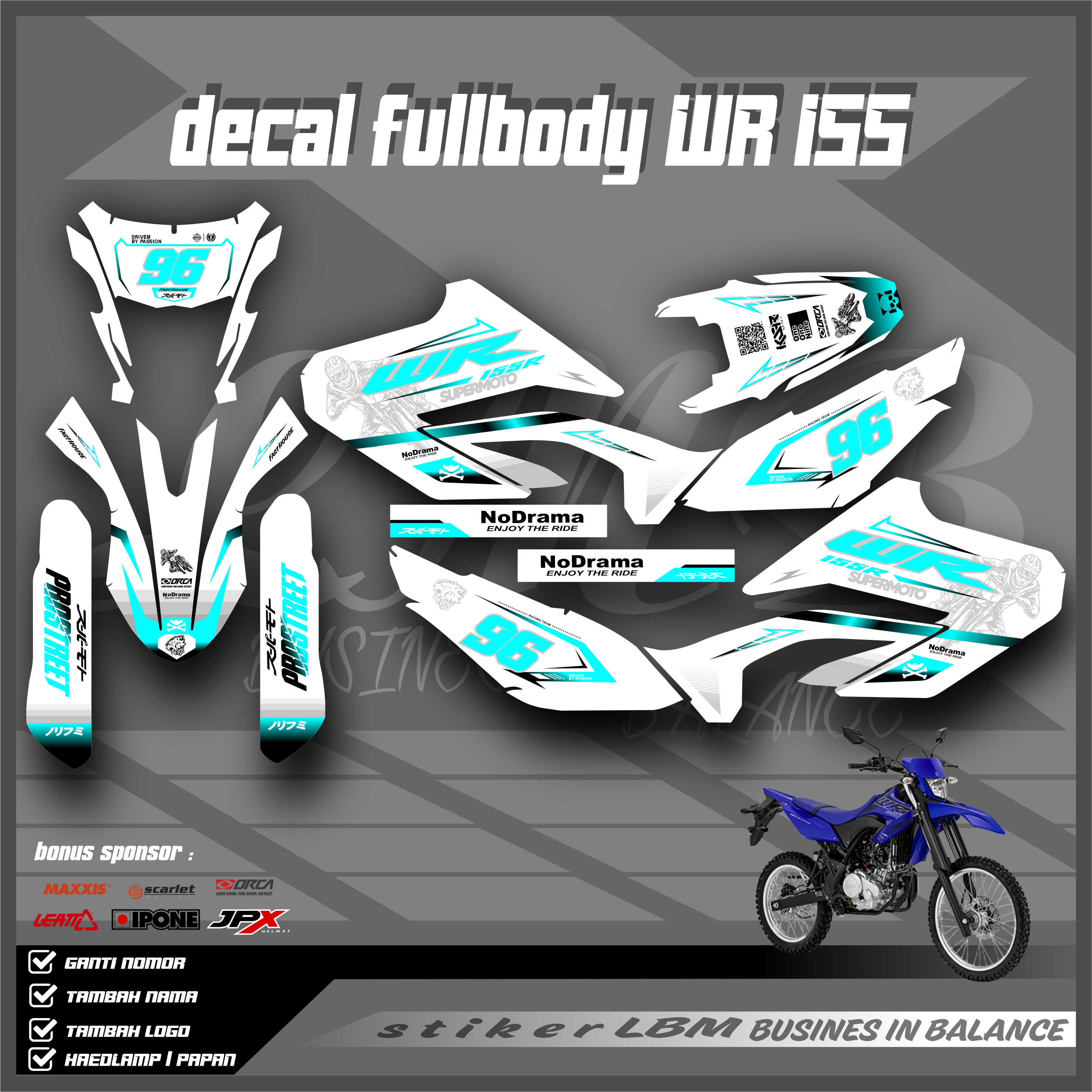 Decal WR155 Full Body Bebas Custom variasi desain simpel | Lazada Indonesia