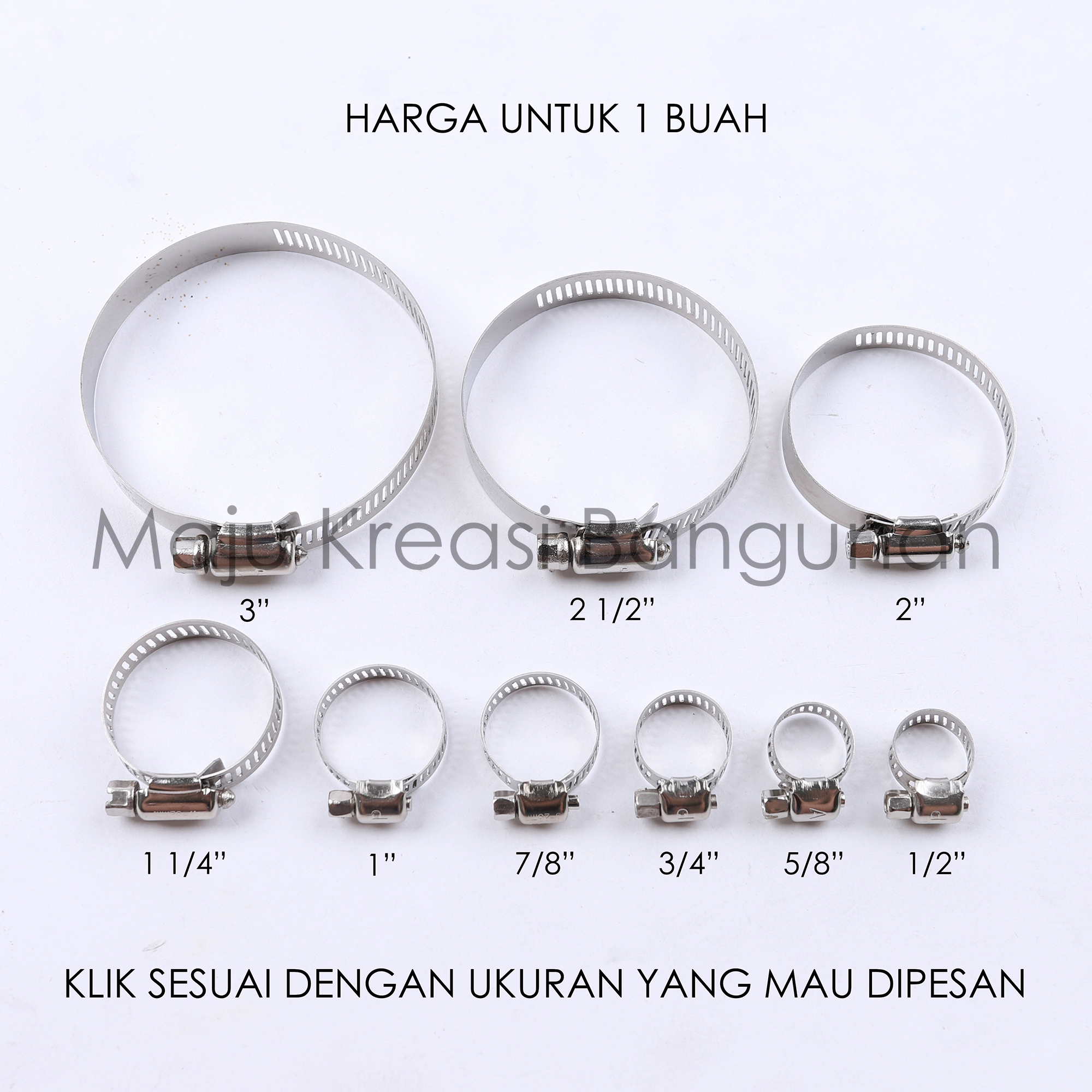 Klem Pengunci Selang Cincin Besi Gas Lpg Regulator Hose Clamp 1 2 3 4 1