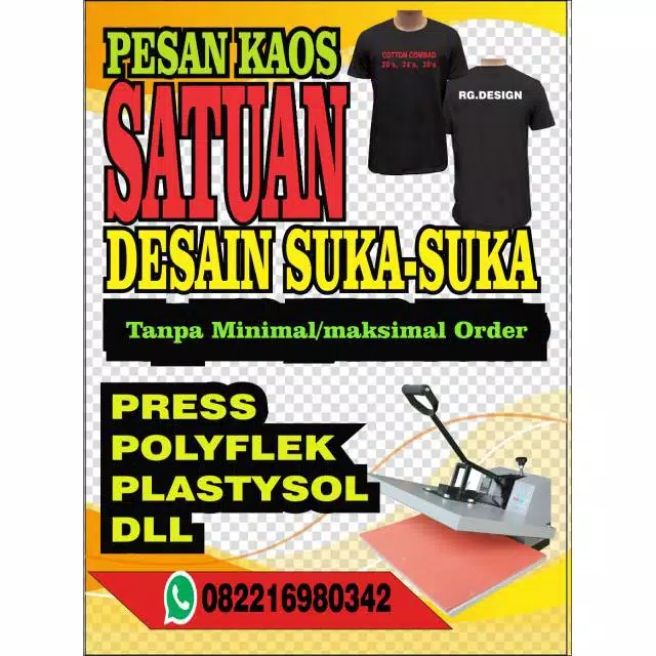 Kaos Sablon Satuan Kata dan Gambar Bebas | Lazada Indonesia