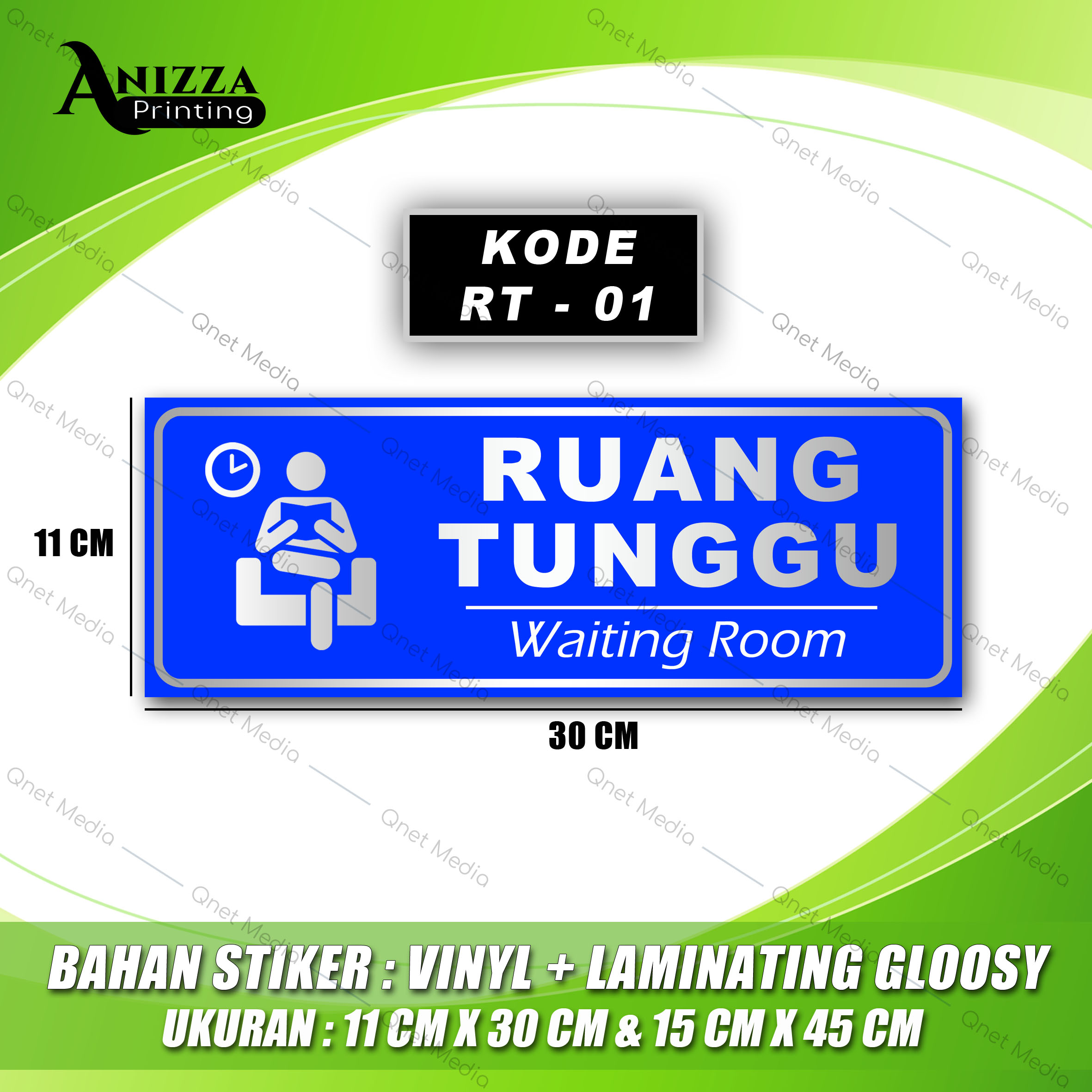 STIKER RUANG TUNGGU | BAHAN VINYL + LAMINASI GLOSSY | Lazada Indonesia