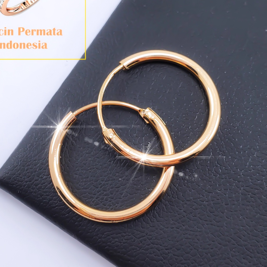 Anting Clip Lingkaran Polos Cantik Warna Silver Dan Gold ANTING XUPING ...