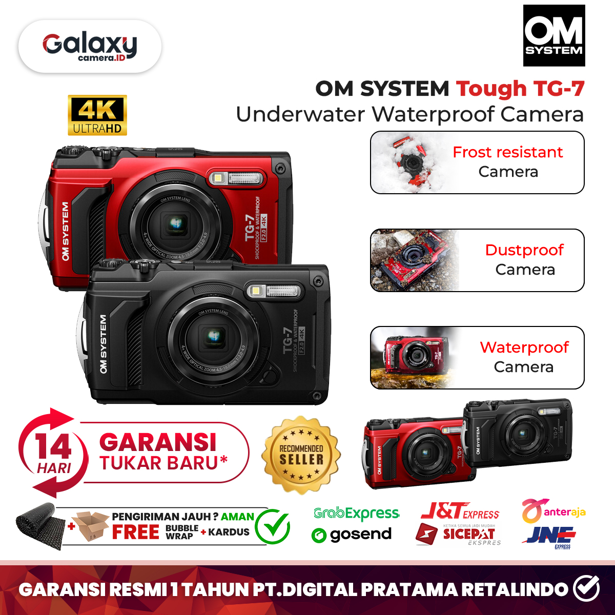 Olympus OM System Tough TG-7 TG 7 Underwater Waterproof Camera Resmi | Lazada Indonesia