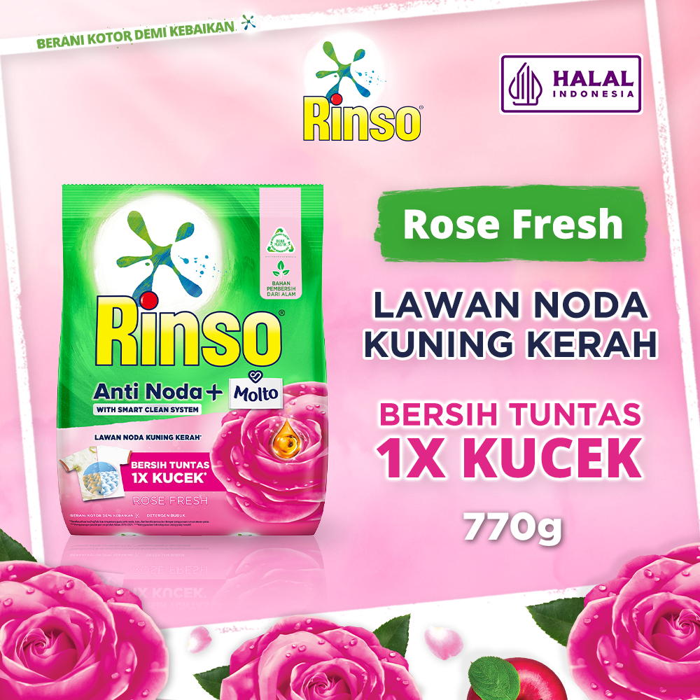 Rinso Molto Detergent Bubuk Deterjen Anti Noda Rose Fresh 770 g ...