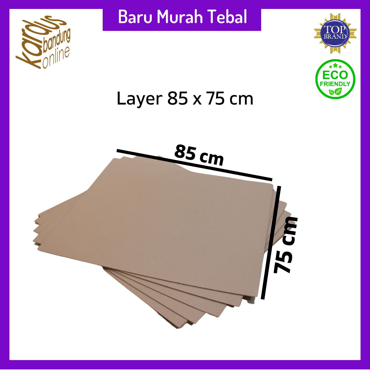 Kardus | Karton | Dus Layer | Lembaran Polos 85 x 75 cm Tebal 3 mm ...